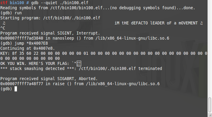 Reverse engineering the HITB binary 100 CTF challenge – Cedric's Cruft